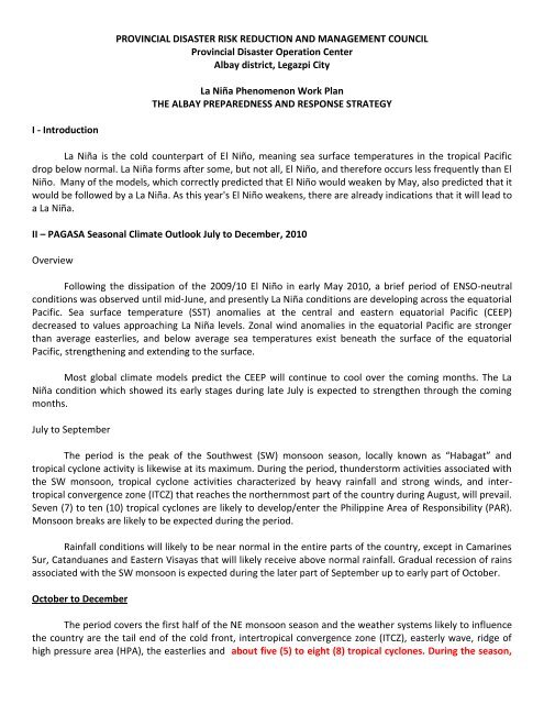 PROVINCIAL DISASTER RISK REDUCTION AND MANAGEMENT ...