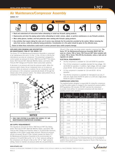 Air Maintenance/Compressor Assembly I-7C7 - Victaulic