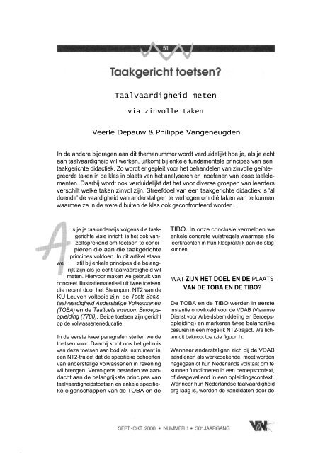 Taakgericht toetsen? Taalvaardigheid meten via zinvolle taken.