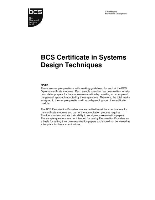 Sample questions - BCS
