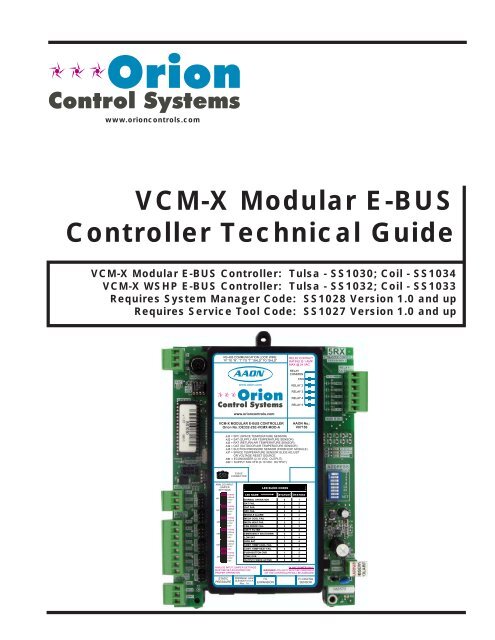 VCM-X Modular E-BUS Controller Technical Guide - Orion Control ...