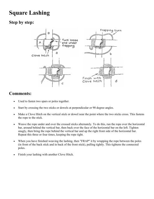 Square Lashing - Retired Scouter