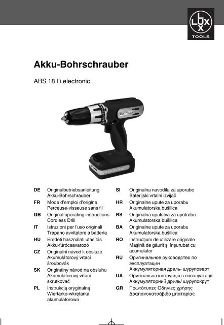 Akku-Bohrschrauber - Emil Lux GmbH & Co. KG