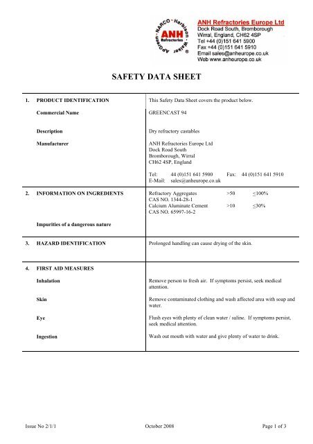 Greencast 94 safety (99kb)