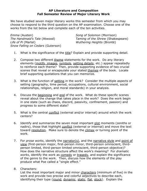 AP Literature and Composition