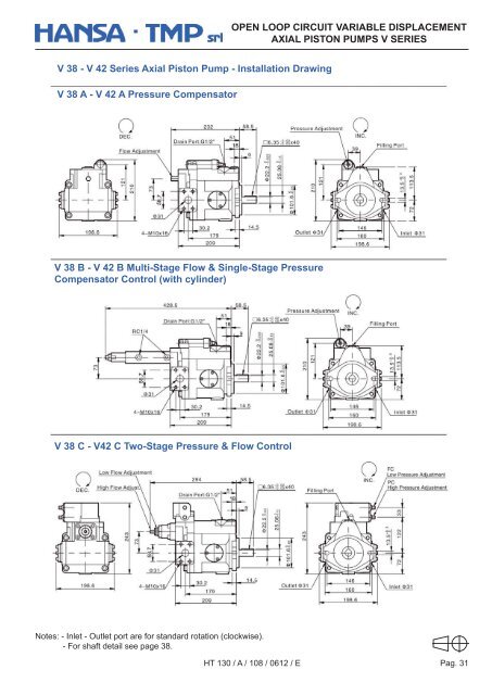 V 42 Series Axial Piston Pump - Installation Drawing - HANSA-TMP