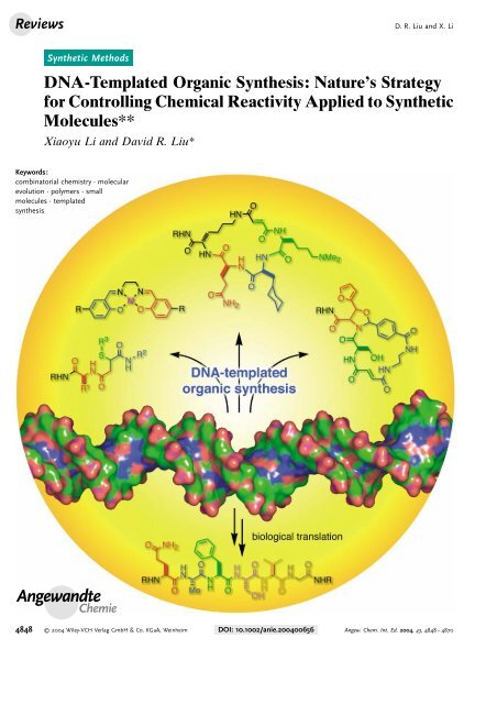 DNA-Templated Organic Synthesis - David R. Liu Group - Harvard ...