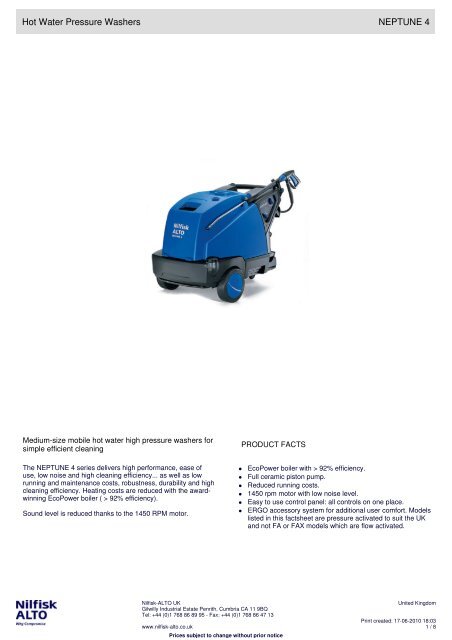 Hot Water Pressure Washers NEPTUNE 4 - Blast Clean