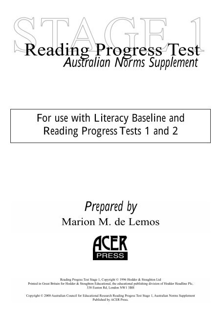 Reading Progress Test - ACER
