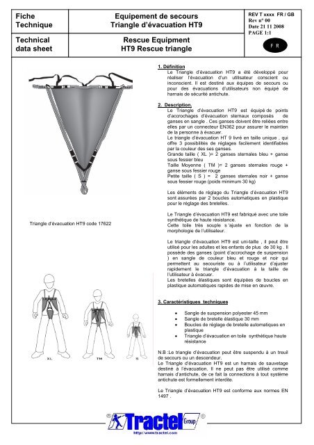 Fiche Technique Technical data sheet Equipement de ... - Tractel