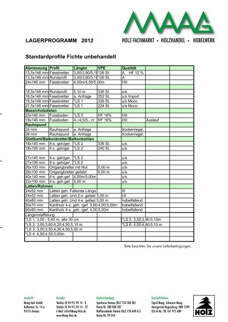 PDF-Datei zum Download finden Sie hier - Maag Holz