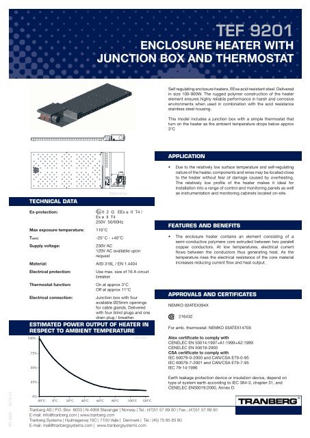Datasheet - Tranberg