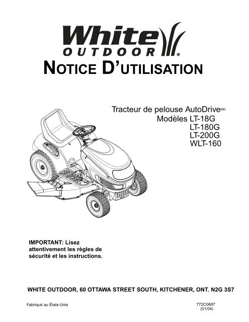 NOTICE D'UTILISATION - White