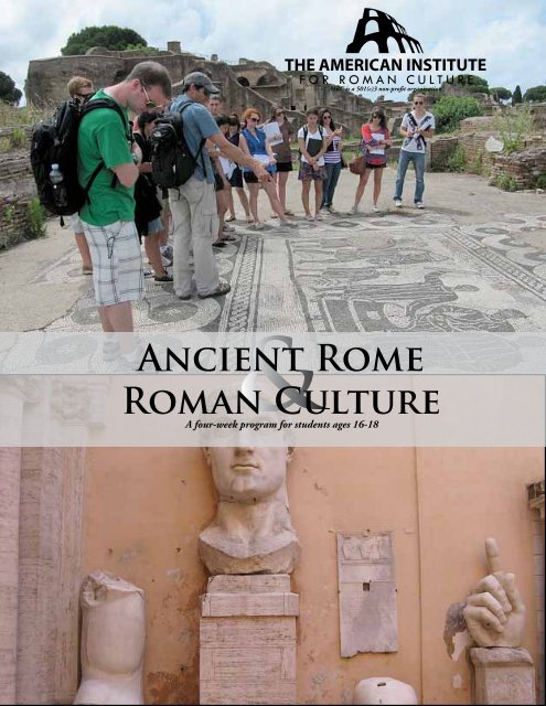 Ancient Rome Roman Culture - American Institute for Roman Culture