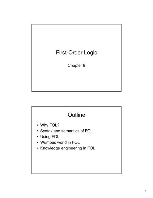 First-Order Logic Outline