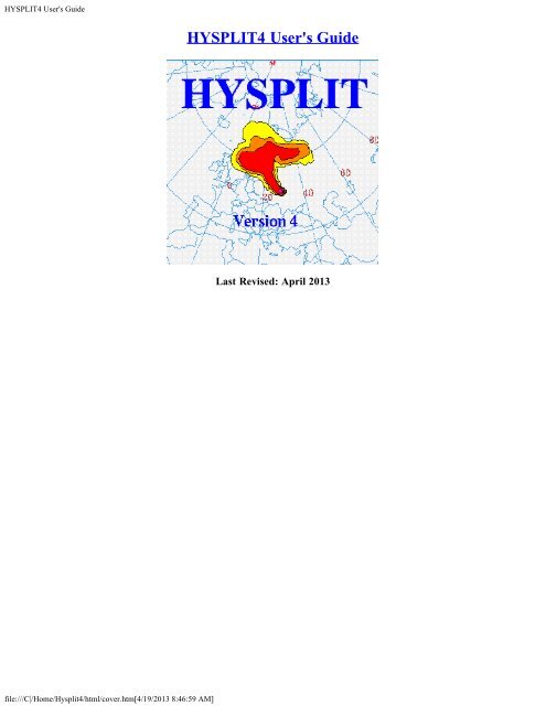 HYSPLIT User's Guide - Air Resources Laboratory - NOAA