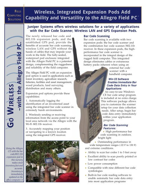 Allegro CX Expansion Pod - Canal Geomatics