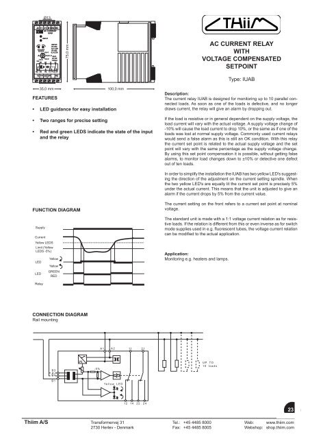 ac current relay with voltage compensated setpoint - Thiim A/S