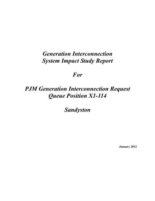 Generation Interconnection System Impact Study Report ... - PJM.com
