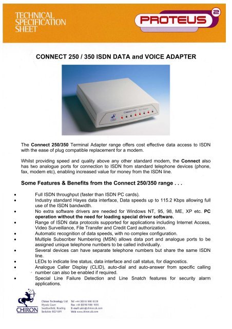 CONNECT 250 / 350 ISDN DATA and VOICE ADAPTER - Chiron