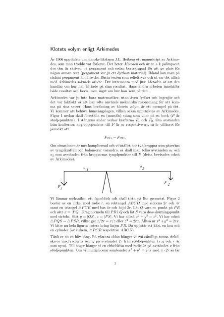 Klotets volym enligt Arkimedes