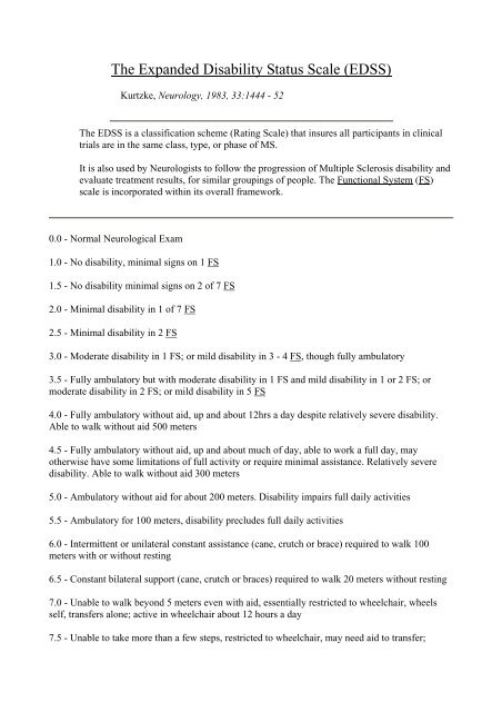 The Expanded Disability Status Scale (EDSS)