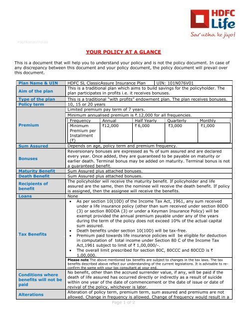 Dear Customer, - HDFC Life