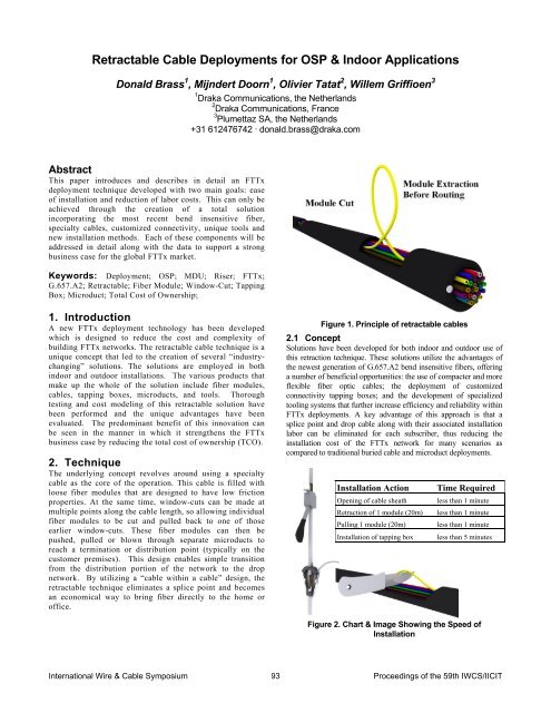 2010 - Retractable Cable Deployments for OSP & Indoor Applications