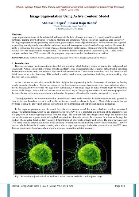 Image Segmentation Using Active Contour Model Ijcer