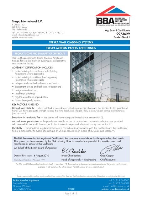 Trespa Meteon Panels and Fixings - Trespa.info