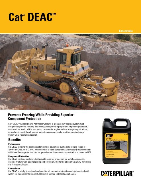 CatÂ® DEACâ ¢ (Diesel Engine Antifreeze/Coolant) - Caterpillar Oil ...