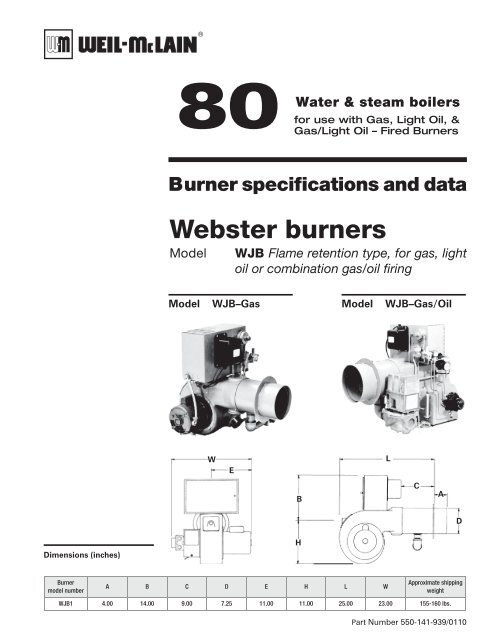 Webster burners - Weil-McLain