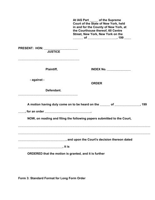 Standard Format Of A