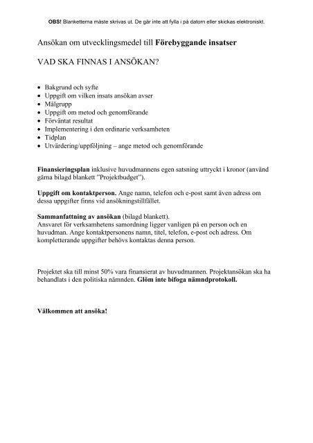 AnsÃ¶kan om utvecklingsmedel till Tidiga insatser - LÃ¤nsstyrelsen i ...