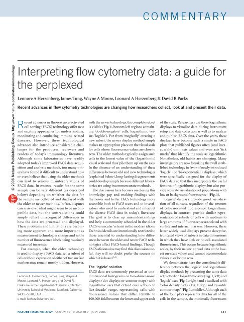 Interpreting flow cytometry data: a guide for the perplexed