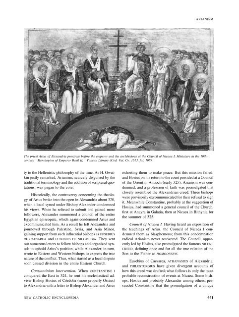 ARIANISM The priest Arius