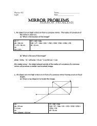 Mirrors Worksheet