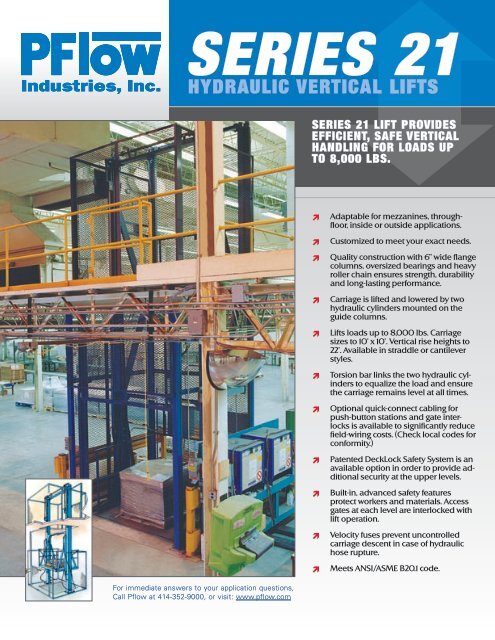 Series 21 Hydraulic Vertical Lift
