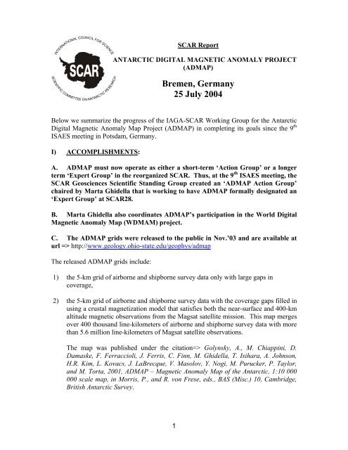 ADMAP report - Geoscience.scar.org