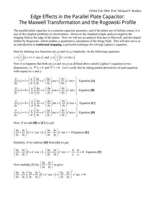Edge Effects in the Parallel Plate Capacitor - Department of Physics ...