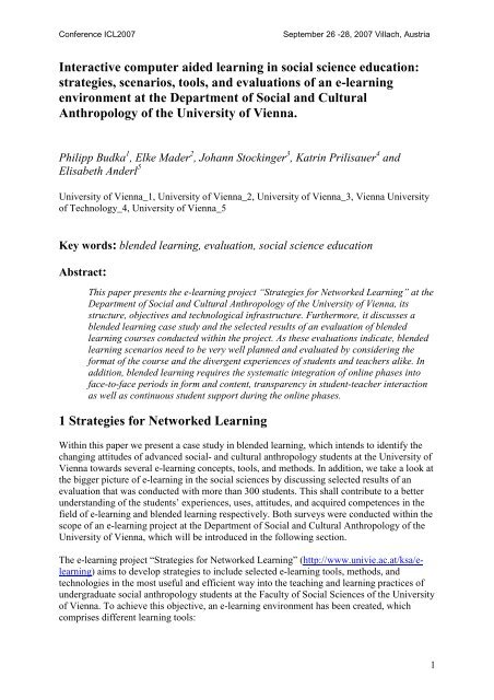 Interactive computer aided learning in social science education ... - ICL