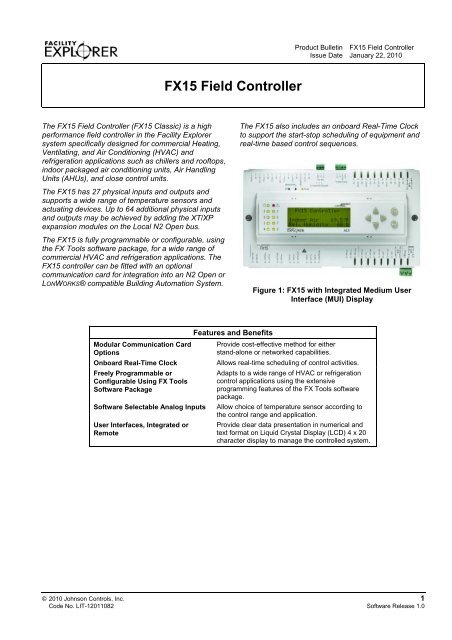 Facility Explorer FX15 Field Controller Product ... - Industrial Controls