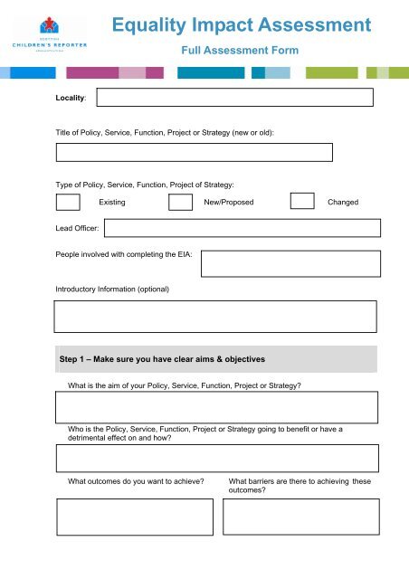 full Equality Impact Assessment