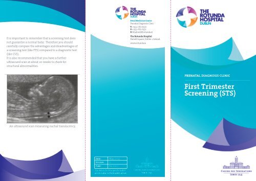 First Trimester Screening (STS) - Rotunda Hospital