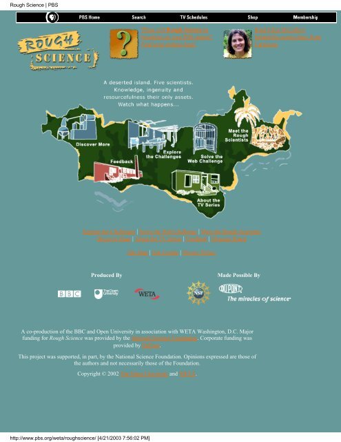 Rough Science | PBS - Pole Shift Survival Information