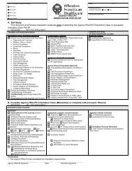 Agency PCA-CNA-Tech orientation checklist - Wheaton Franciscan ...