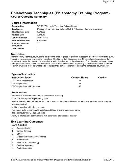 Phlebotomy Training Program - Madison Area Technical College