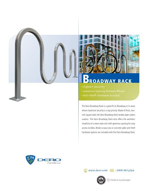 BROADWAY RACK - Dero Bike Rack Inc.