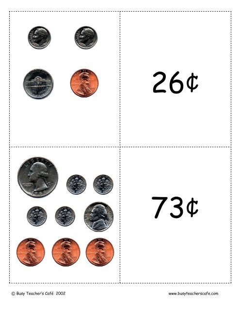 Money Flashcards - Busy Teacher's Cafe