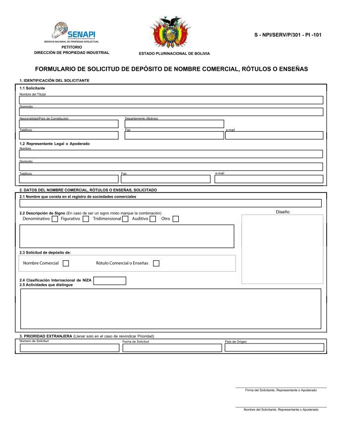 Muestra De Formulario Comercial Oficial
